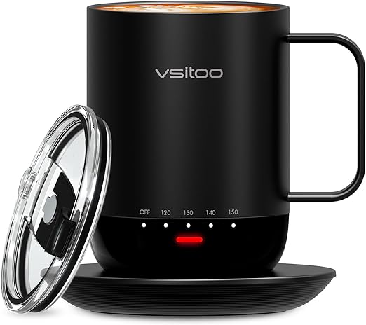 Amazon.com: VSITOO Temperature Control Smart Mug 2 with Lid, Self ...