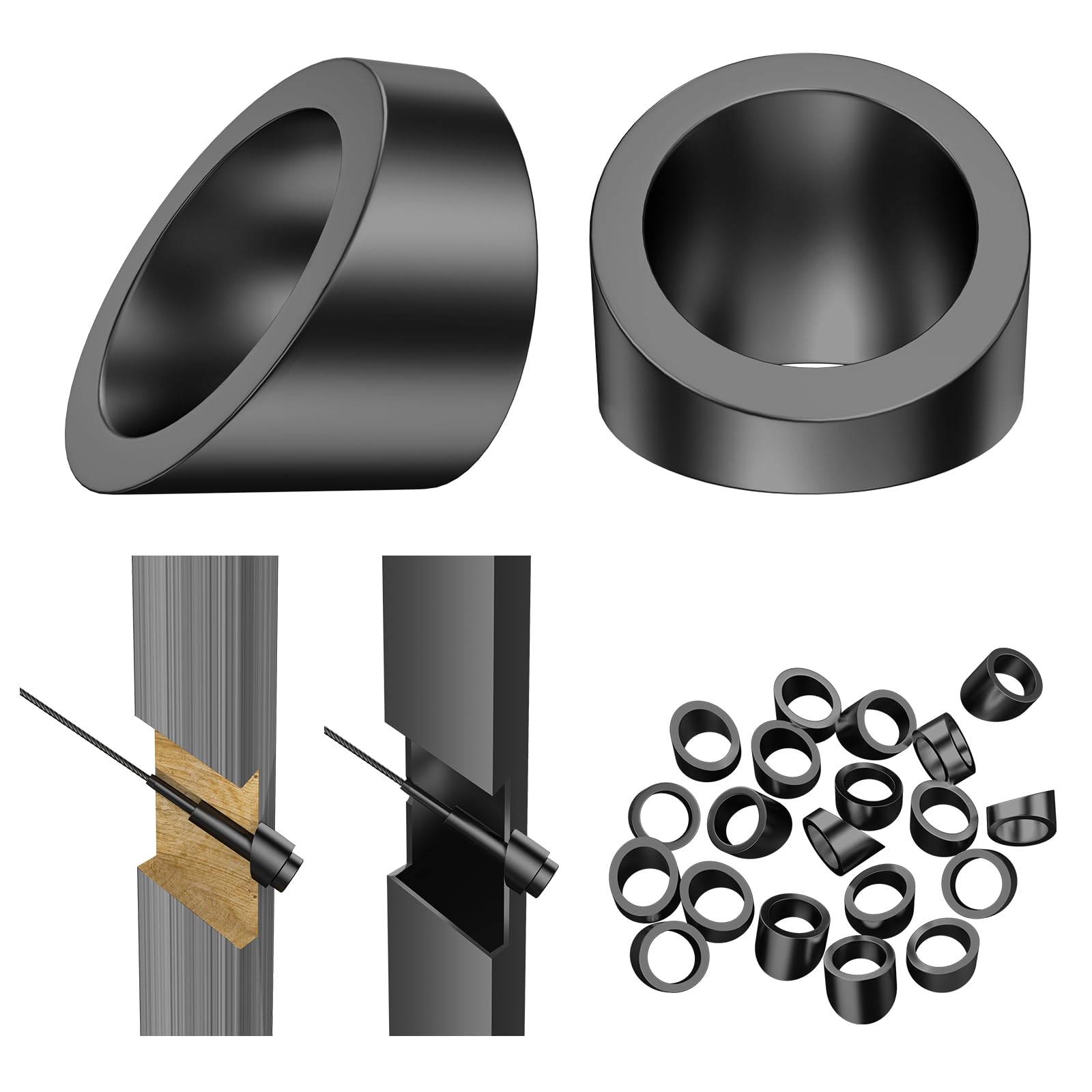 Snapklik.com : BLIKA 20 Pack 3/8" ID Black Angle Washers For Cable ...