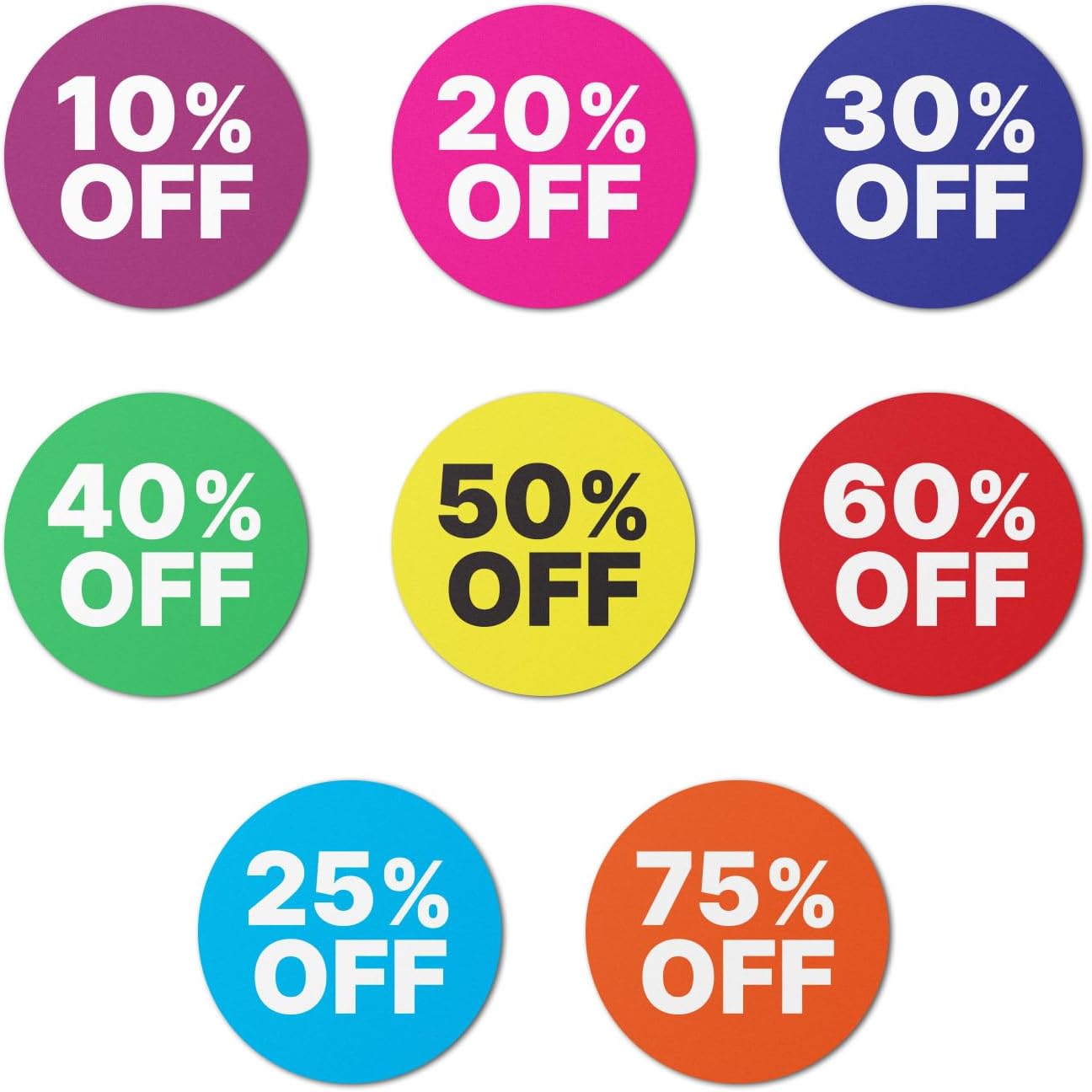 Amazon.com : Percentage Off Labels (1 inch, Round, Assorted Colors ...