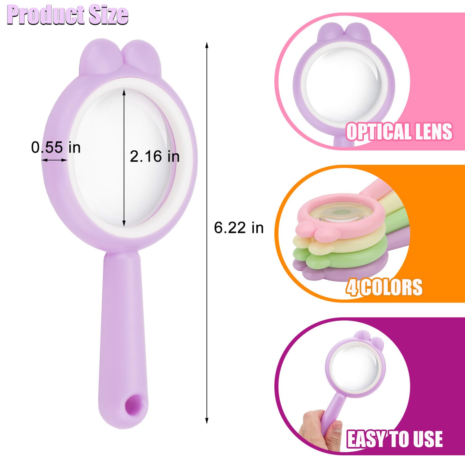 Snapklik.com : Small Magnifying Glass 4X Drop Resistant Magnifier ...