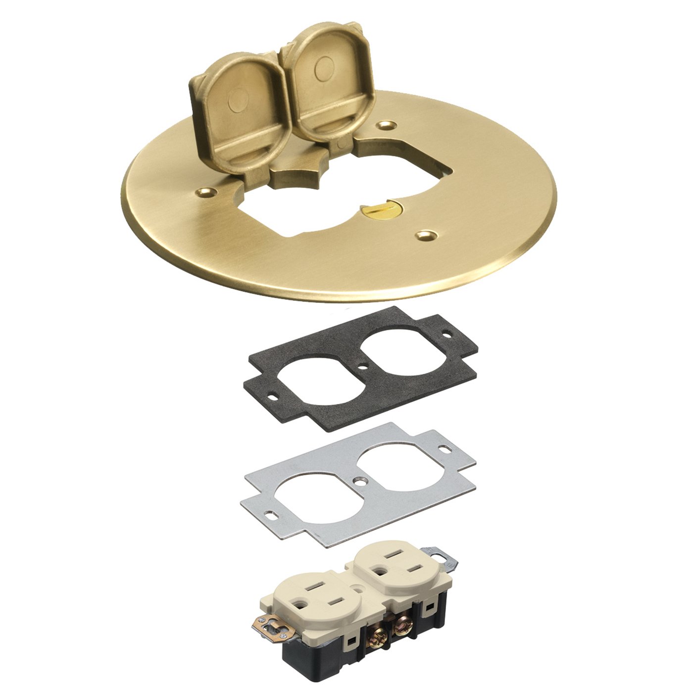 Arlington Industries - FLB6230MB - Floor Box Cover Kit, Flip Lid/Duplex ...