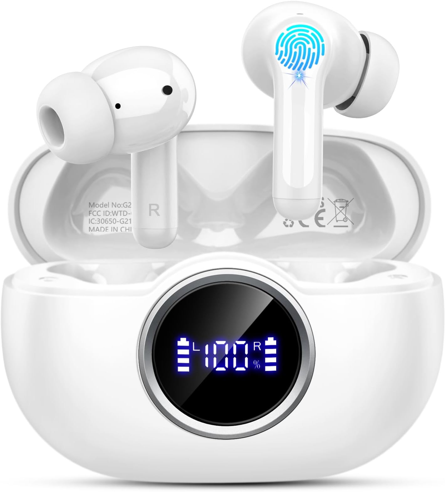 Amazon.com: Wireless Earbud, Bluetooth 5.3 Headphones Deep Bass with 4 ...