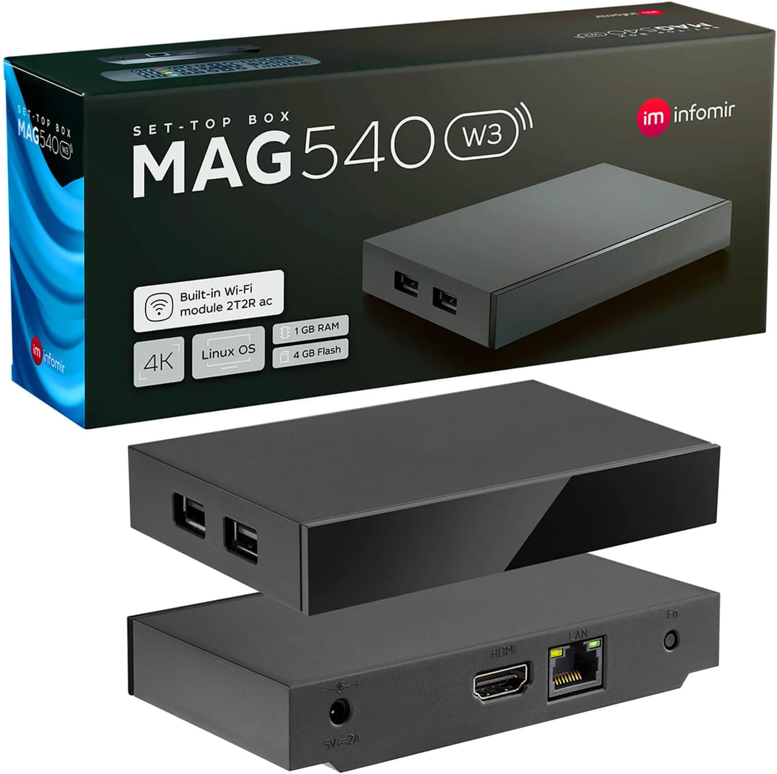 MAG 540w3 Original Infomir & hb-digital 4K Set Top Box Multimedia ...