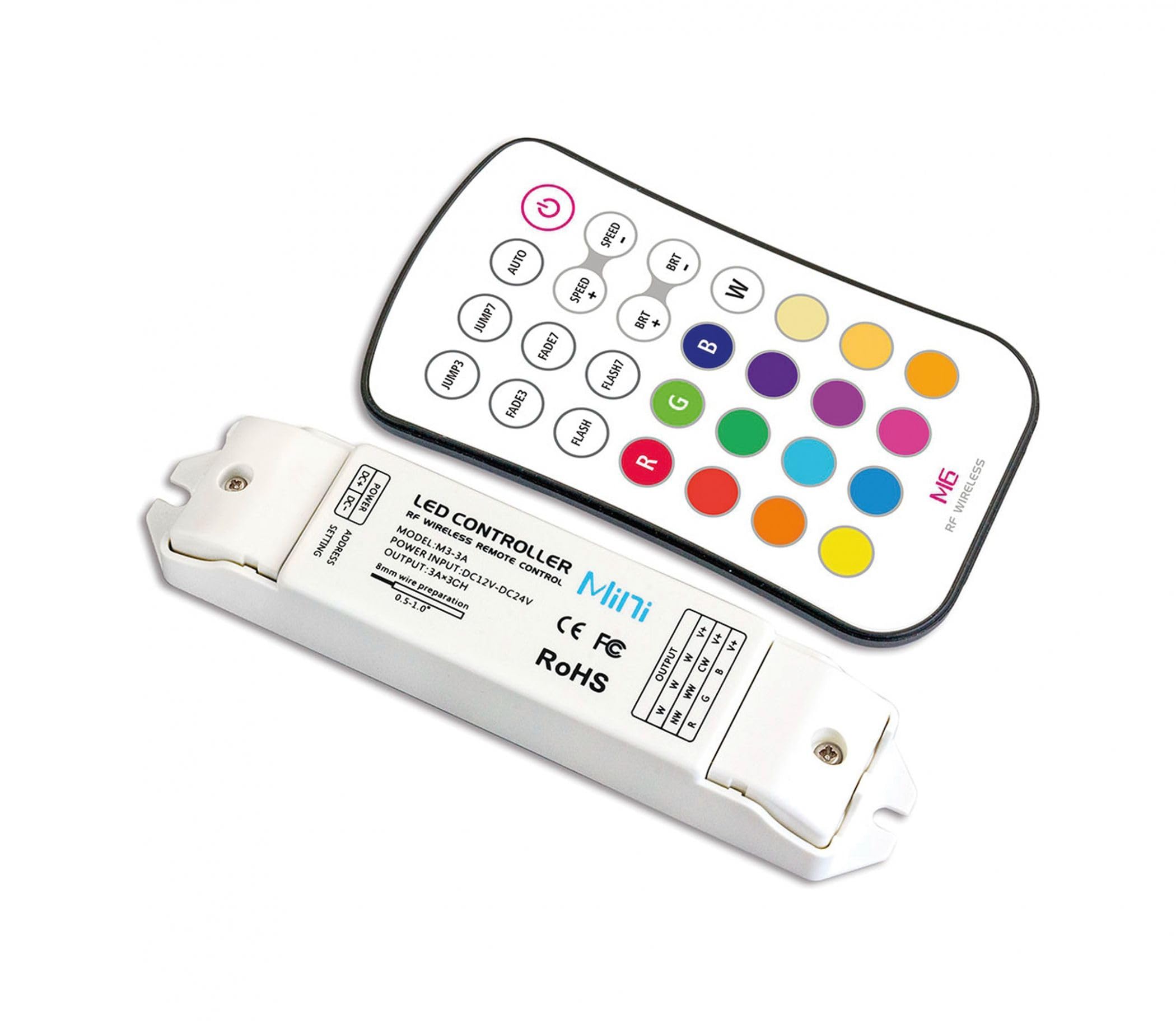 Integral LED Strip RF Wireless RGB Receiver with Button Remote ...