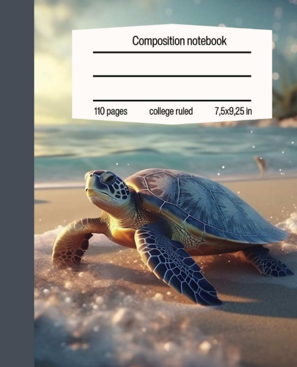 Sea Turtles Composition College Ruled Notebook: Colorful Abstract Sea ...