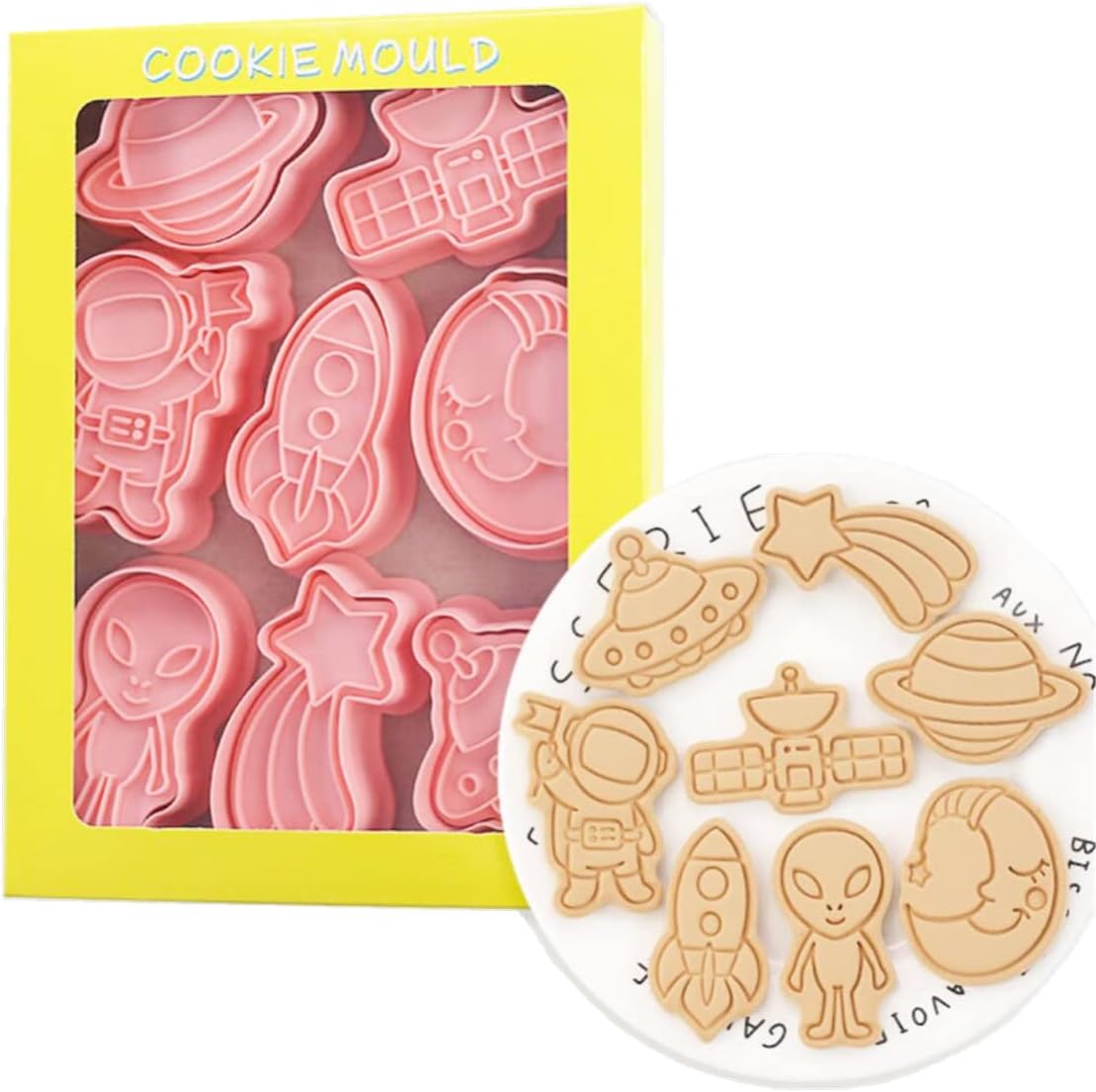 Amazon.com: 8 Pieces Cute Astronaut Cookie Cutters For Baking Alien ...
