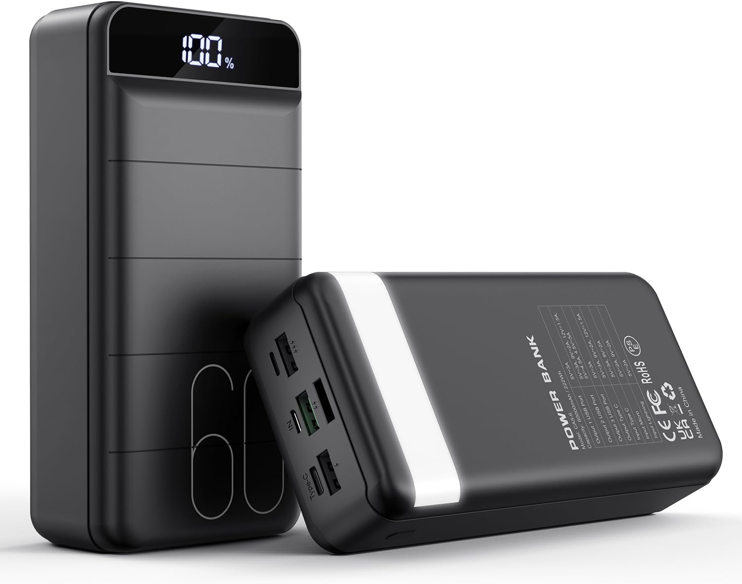 Amazon.com: Power Bank Fast Charging with Built in Cables,LED Display ...