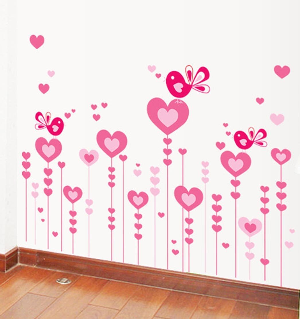 Amazon.com: BIBITIME Birds Standing on Love Heart Flower Skirting Lines ...