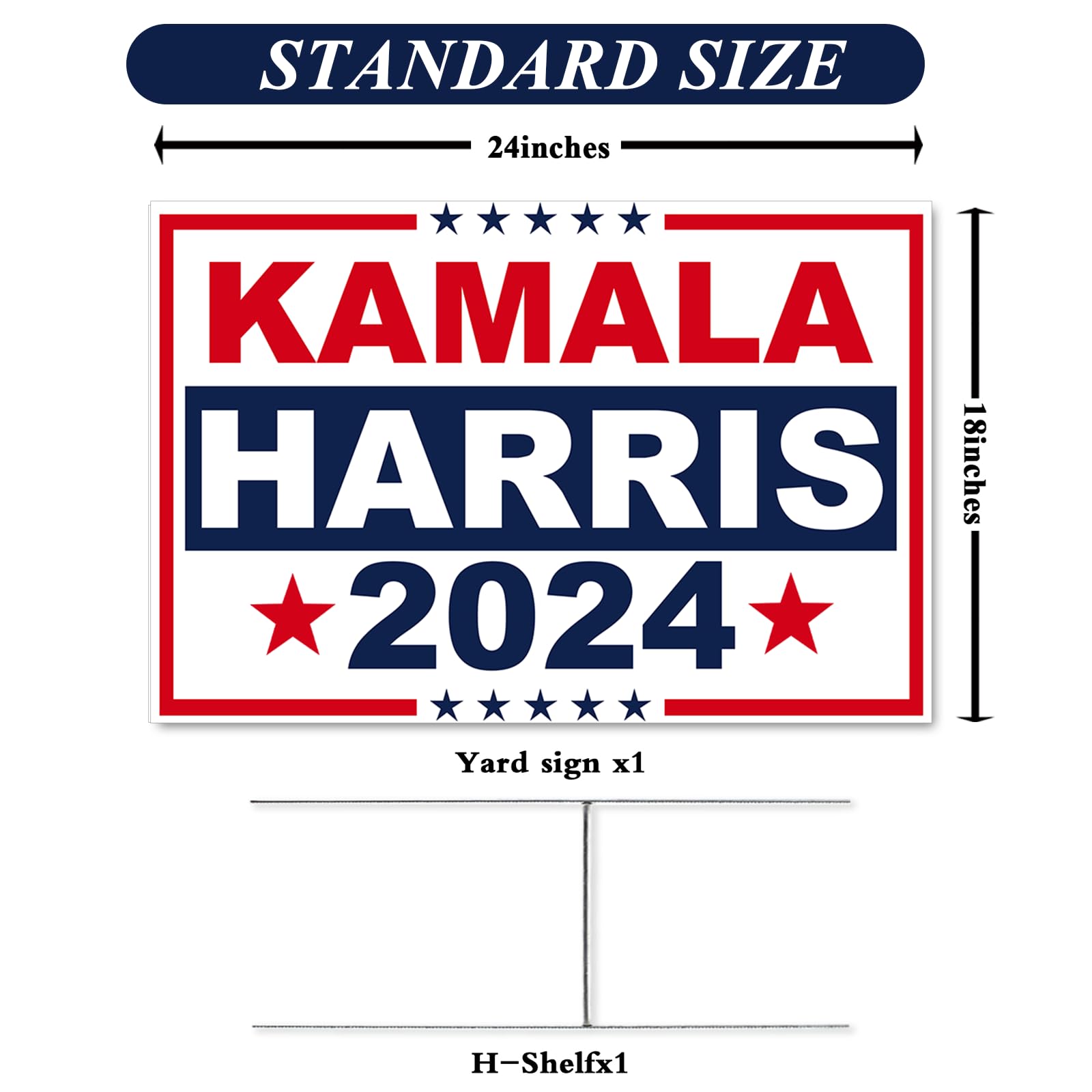 Snapklik.com : Oligei Kamala Harris 2024 Yard Signs 18" X 24", Double ...