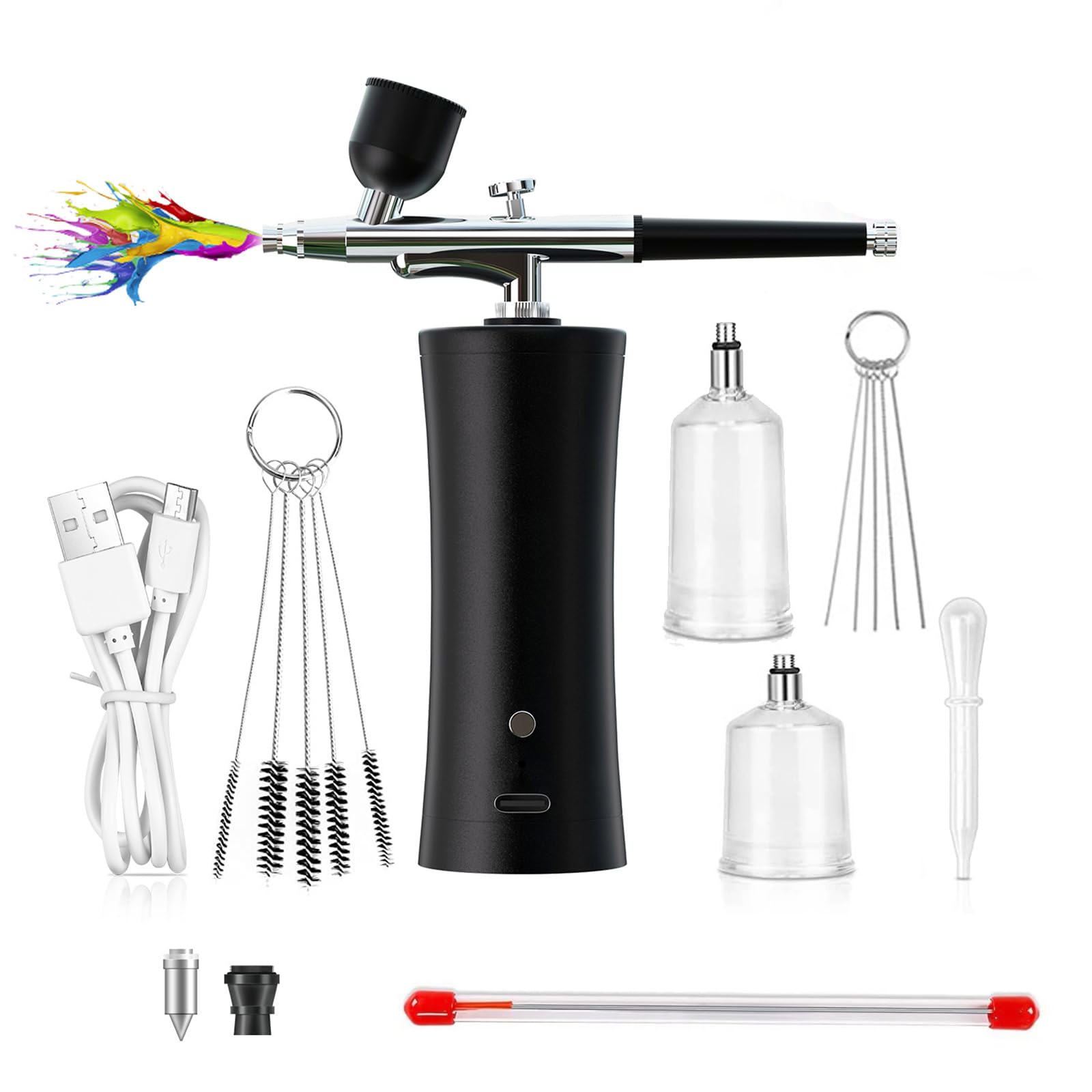 RoseFlower Cordless Airbrush Kit with Compressor, Mini Portable Makeup ...