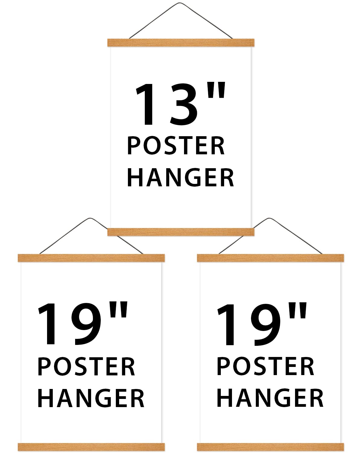 Amazon.com: 2 Pack 19 Inch Poster Hanger and 1 Pack 13 Inch Poster ...