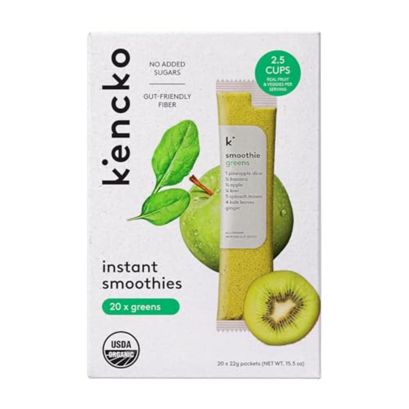 Amazon.com: kencko Greens Smoothie Mix Packets - Instant Breakfast ...