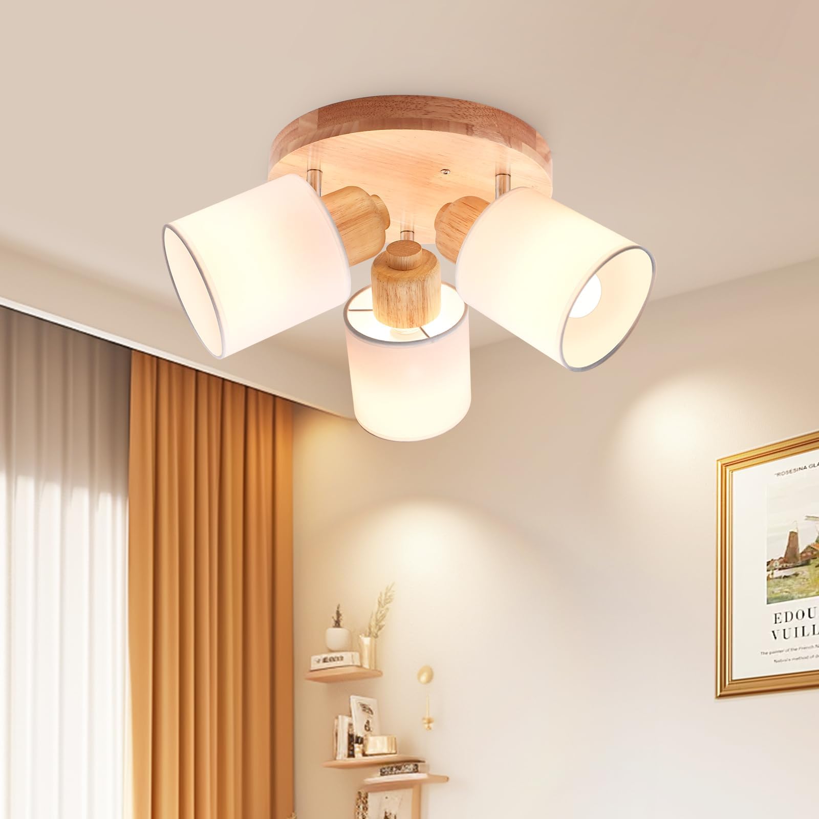 Elegantes Deckenlampe Schlafzimmer Holz Ebenbild