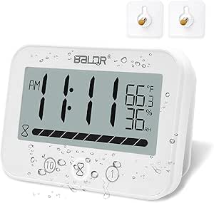 Amazon.com: Shower Clock with Timer, Waterproof Large Display Digital ...
