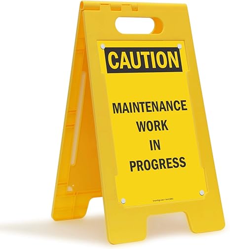 SmartSign 25 x 12 inch “Caution - Maintenance Work In Progress” Two ...