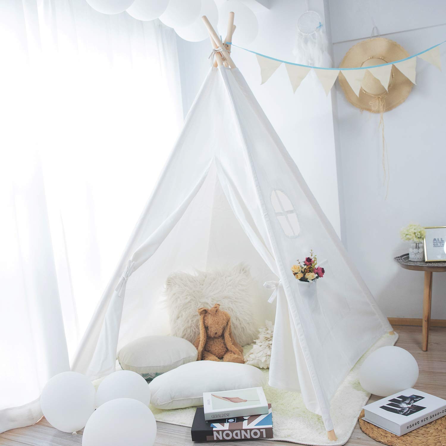 Buy LGMOONYE Teepee Tent for Kids, Classic Cute Children Playing House ...