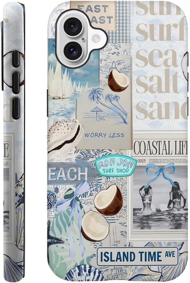 Amazon.com: Beachy Blue Coquette Collage Cute Seashell Coastal Summer ...
