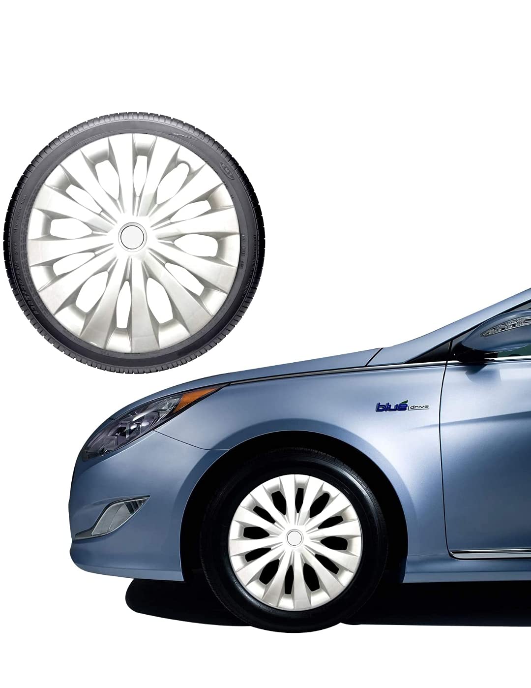 ARUN Push Type 15 inch Silver Wheel Cover Caps Compatible with Etios ...