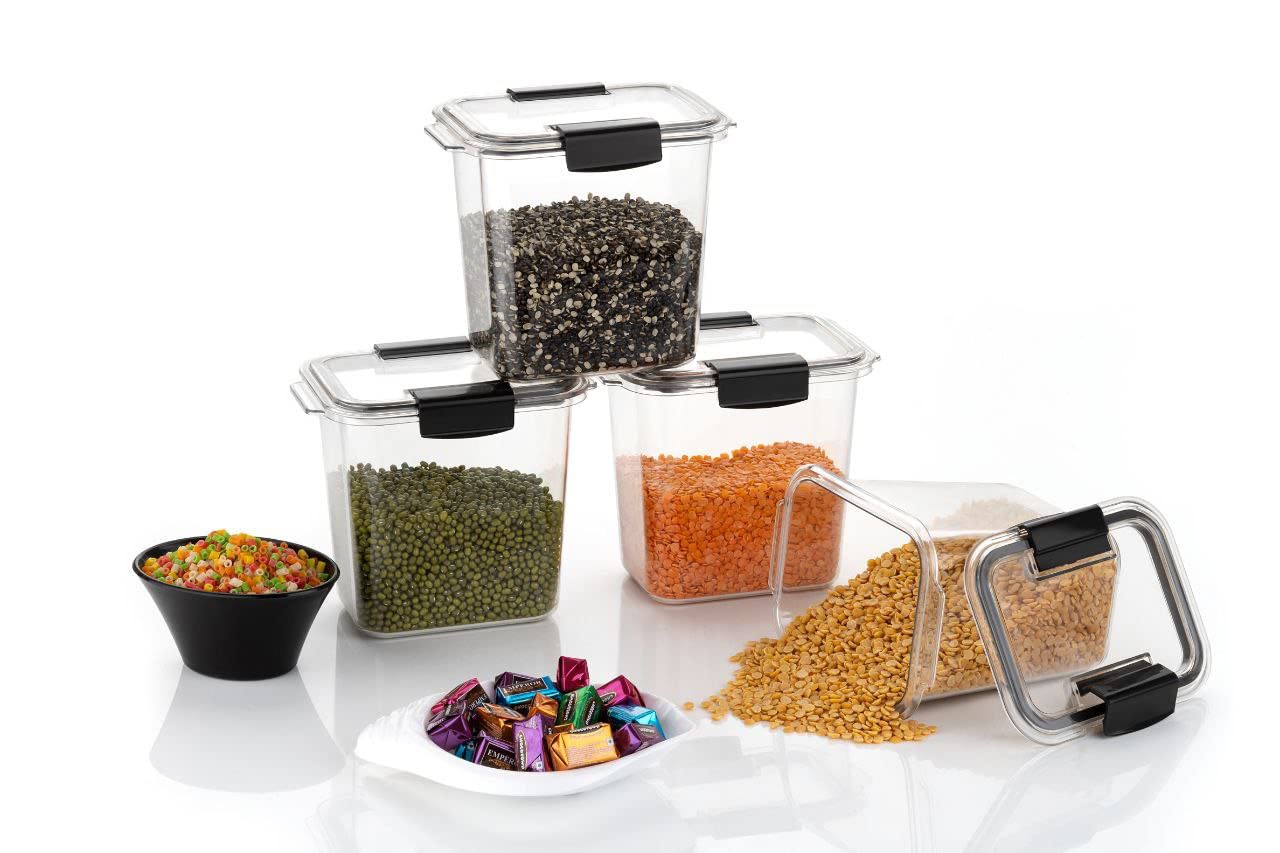 JINU Square Shape Container, Easy Flow Cereal Dispenser Storage Jar ...