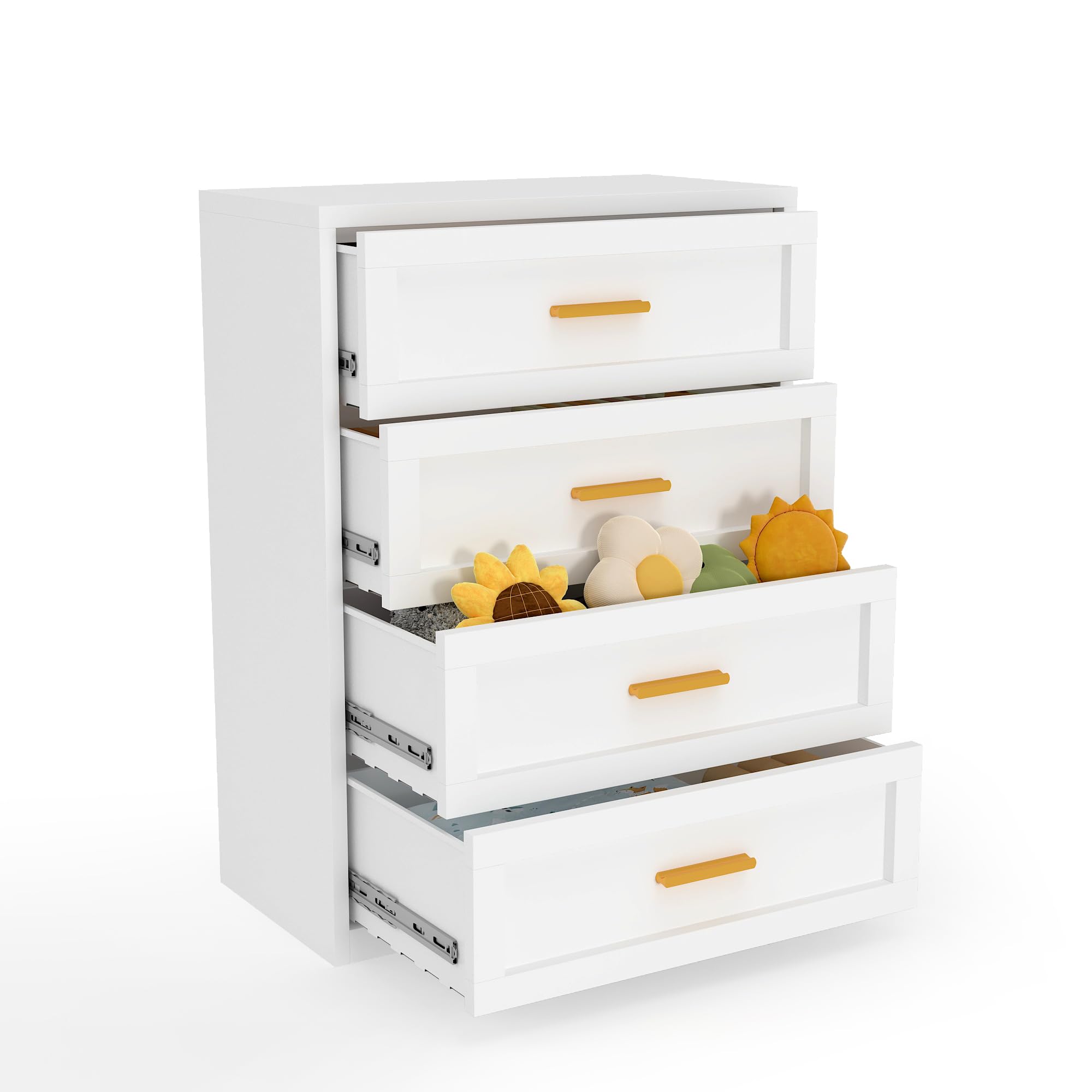 Amazon.com: COFaR Metal Tall Dresser with 4 Drawers, Vertical Bedside ...