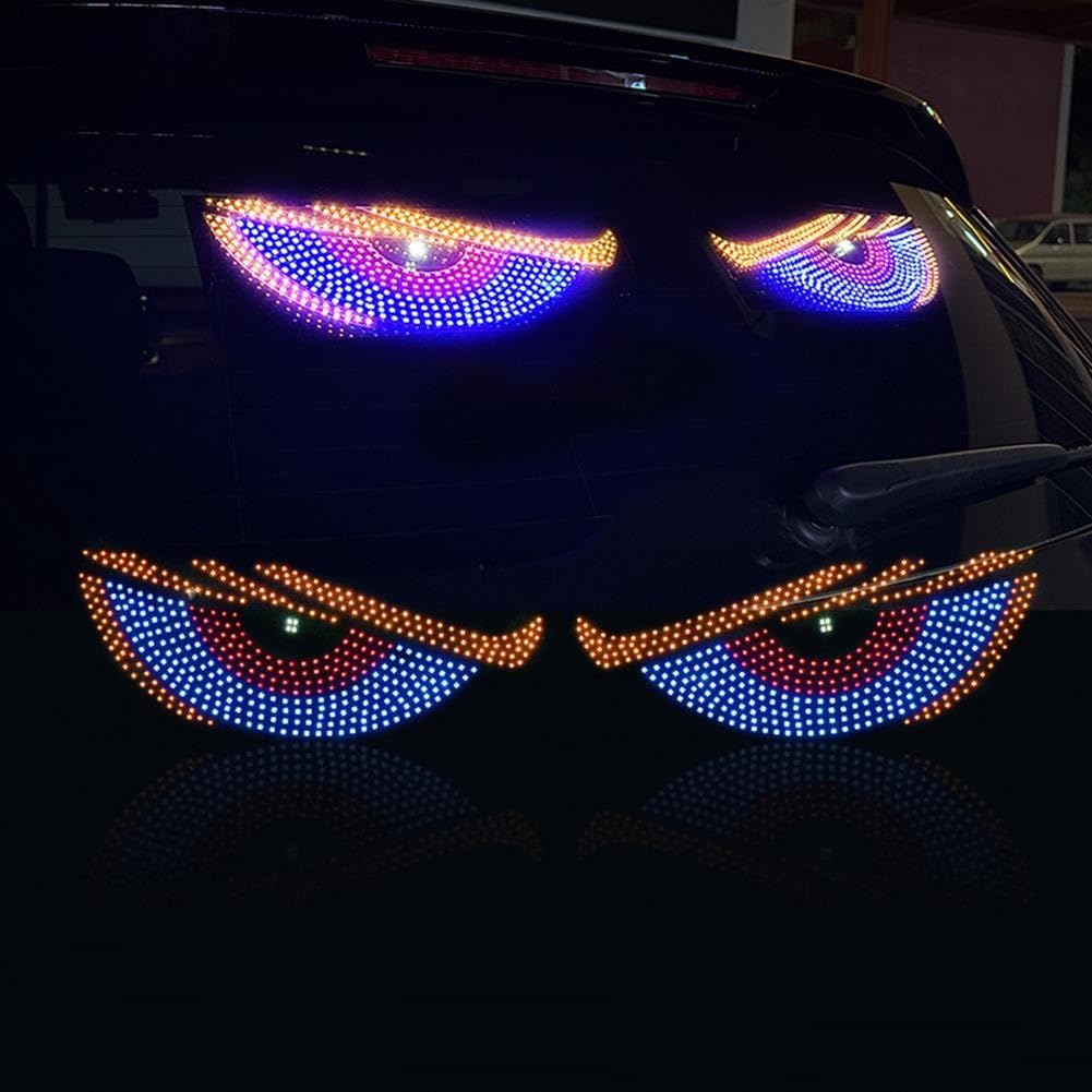 2PCS Devil Eyes Light for Cars, USB Ultra-Thin Flexible LED Display ...