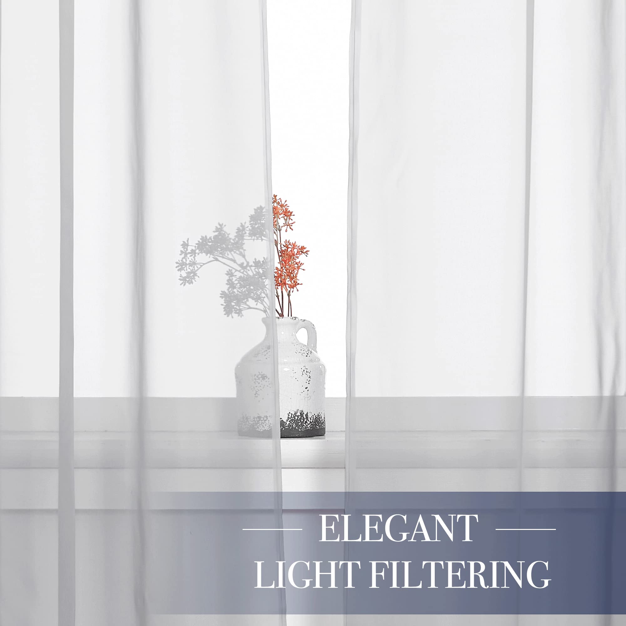 Snapklik.com : Modern Soft Sheer Curtains, Rod Pocket Decorative Window ...