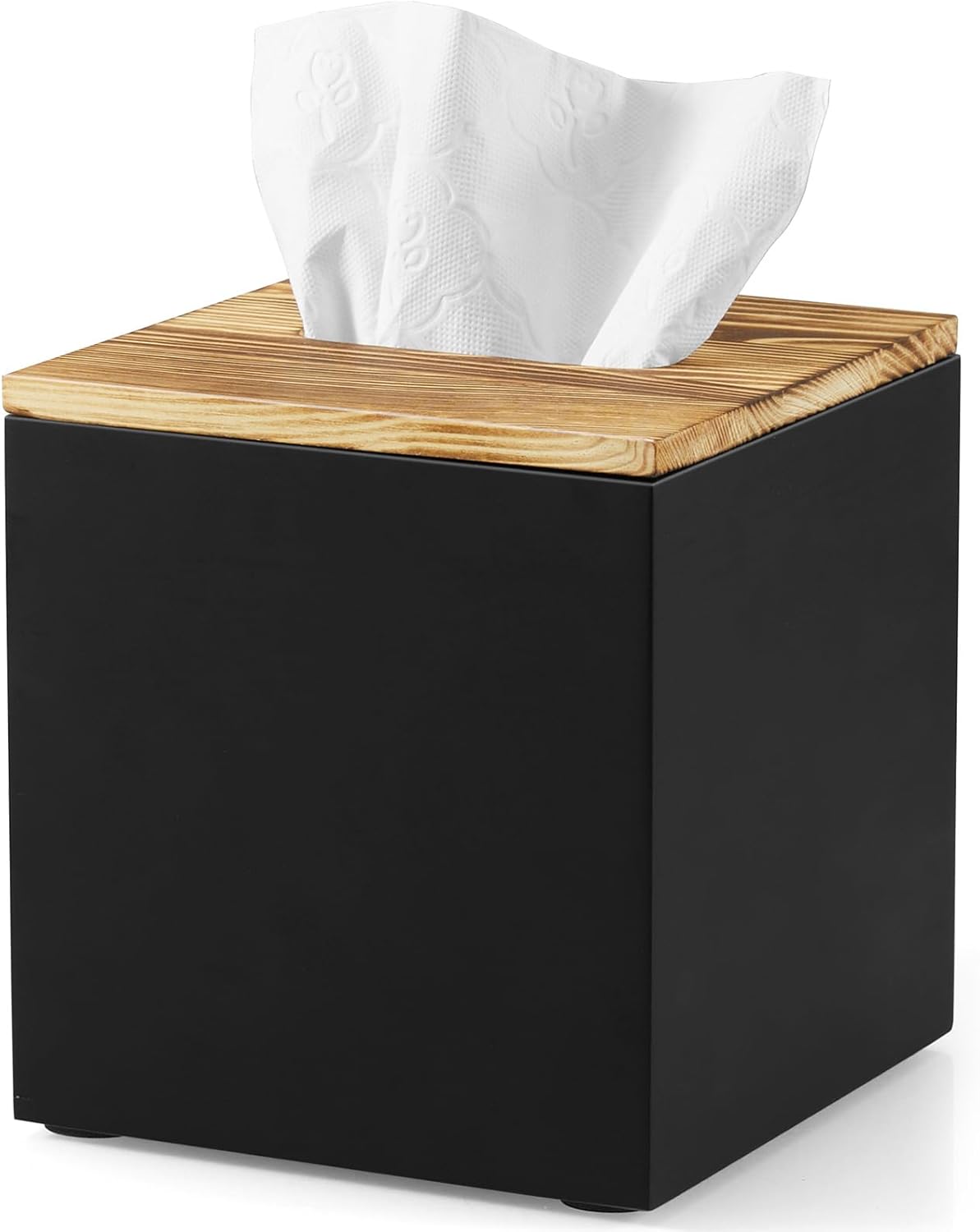 Amazon.com: GCWSTJK Black Tissue Box Cover Square - Wooden Tissue Box ...