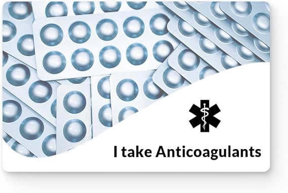 The Card Project UK I Take Anticoagulants Single Sided Medical Alert ...
