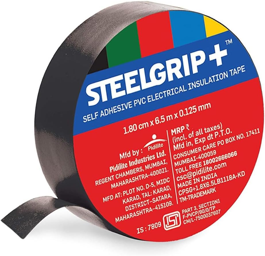 Pidilite Steelgrip Self Adhesive PVC electrical Insulation Tape - 6.50m ...