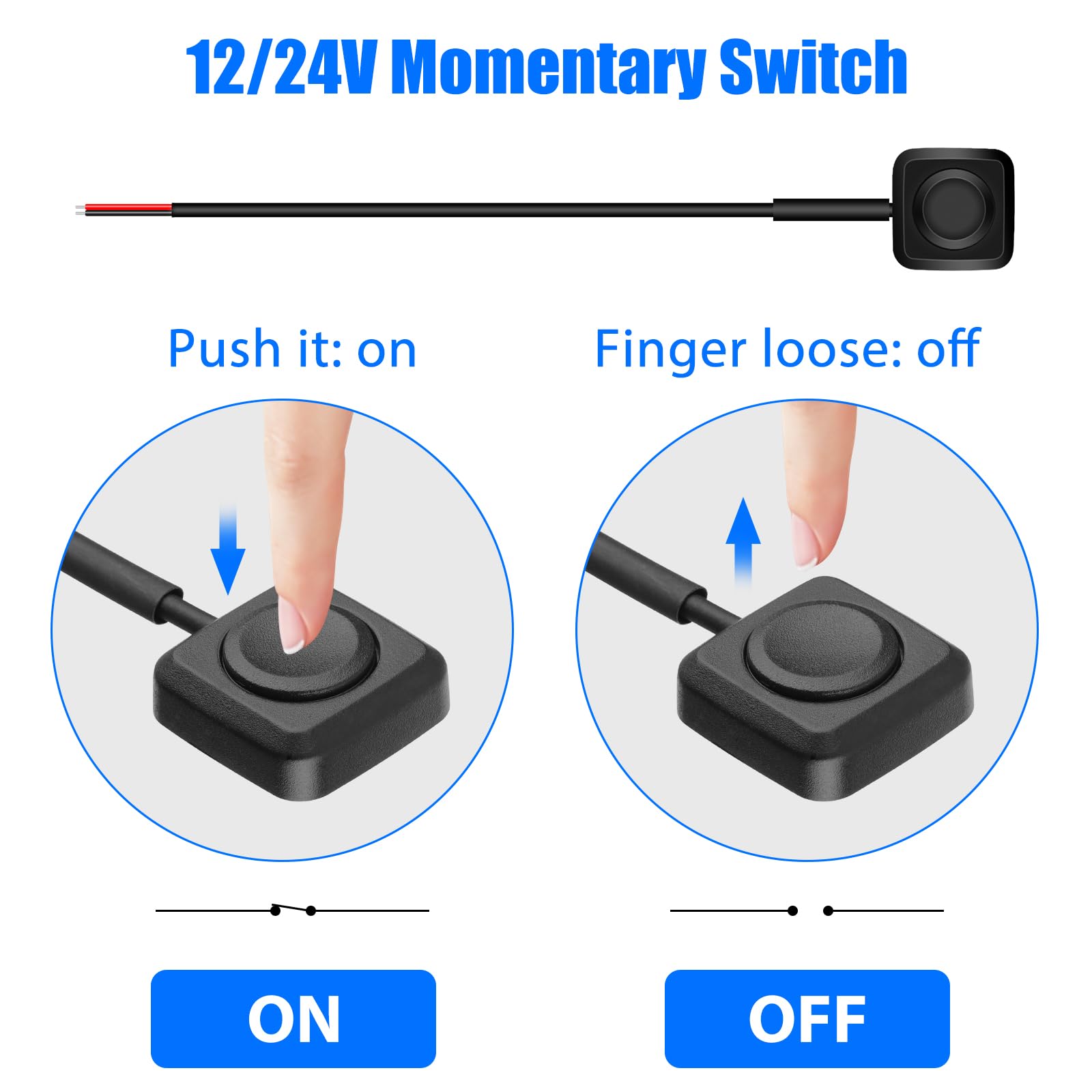 Snapklik.com : 10 Pcs Rocker Switches, Momentary Push Button Switch, ON ...