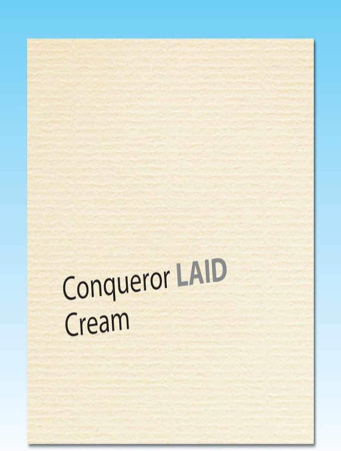 50 Sheets A4 Conqueror Laid (Textured) Cream Paper Watermarked : Amazon ...