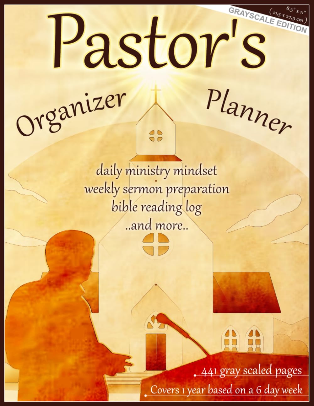 Pastor's Organizer/Planner: Grayscale Edition, 8.5"x11", 441 gray ...