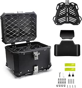Amazon.com: Waterproof Motorcycle Top Case Aluminum Alloy Top Box ...