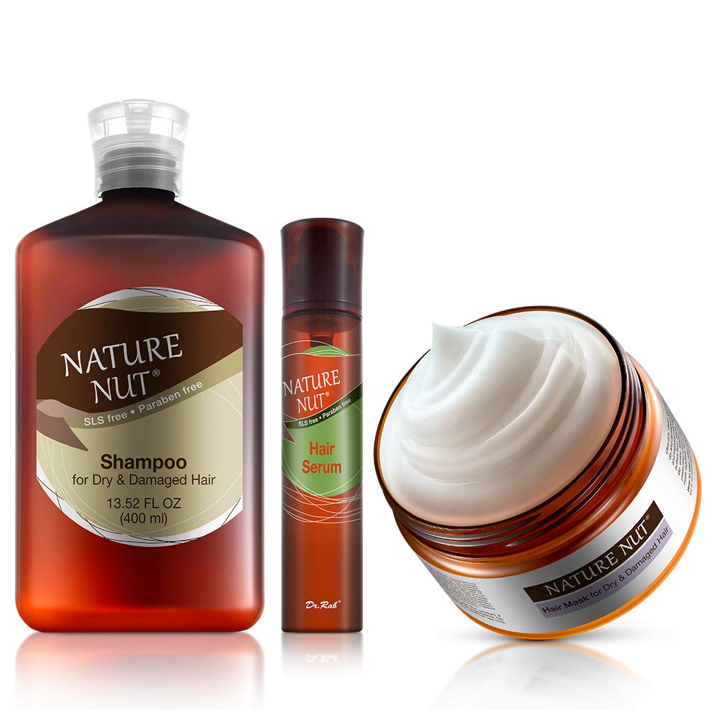 Amazon.com: Nature Nut Dry & Damaged Hair Repair Shampoo + Hair Mask ...