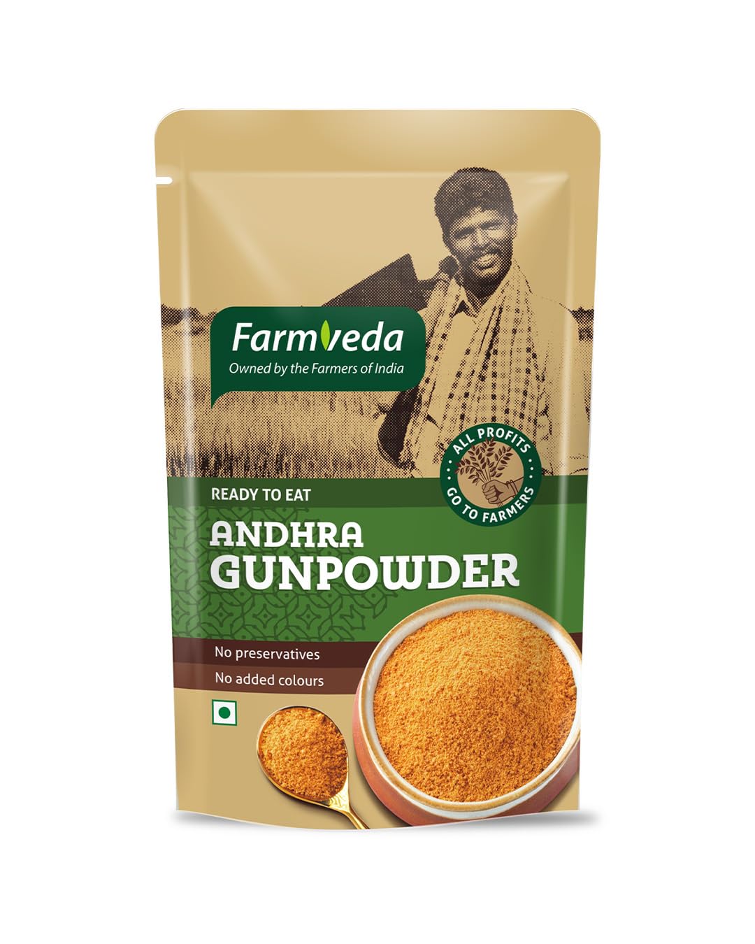 Farm Veda Andhra Gunpowder | Authentic Spicy Chutney Podi | Ready to ...