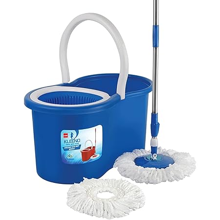 Cello Kleeno Easy Clean 360 Degree Plastic Bucket Spin Mop with 2 ...