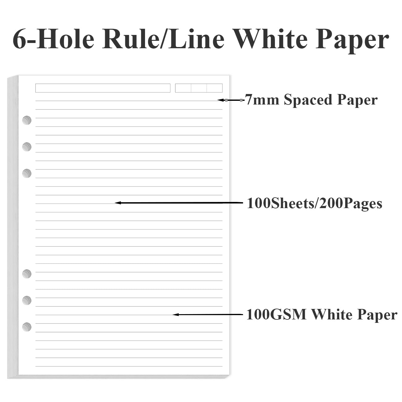 Snapklik.com : A5 Refill Paper - 6 Hole Planner Inserts For A5 Binder ...