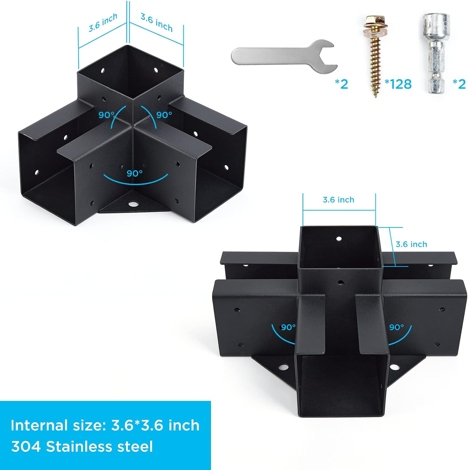 Stainless Steel Pergola Bracket - 4-Way Corner Kit Chile | Ubuy