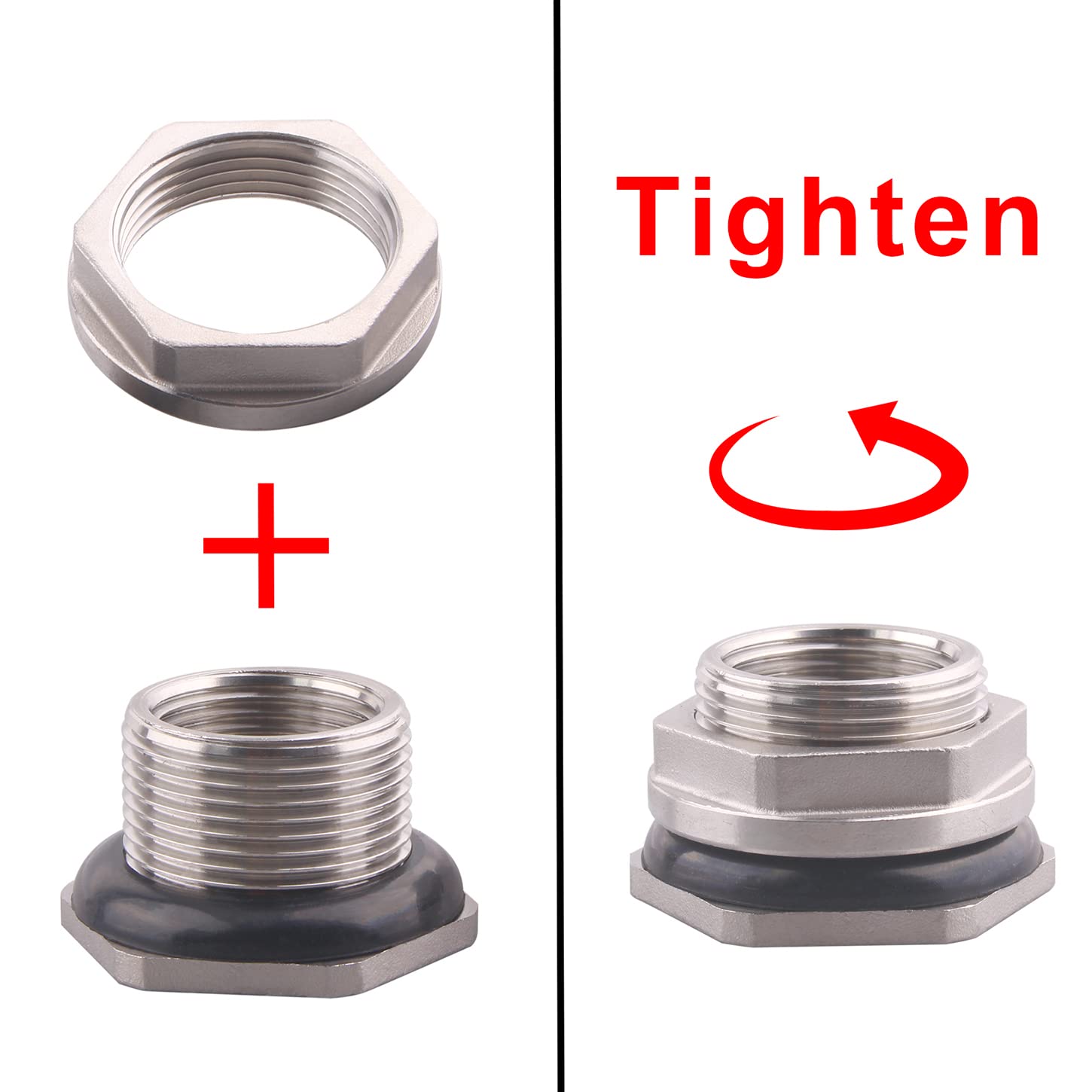 Snapklik.com : 1” Female Bulkhead Water Tank Connector Stainless Steel ...