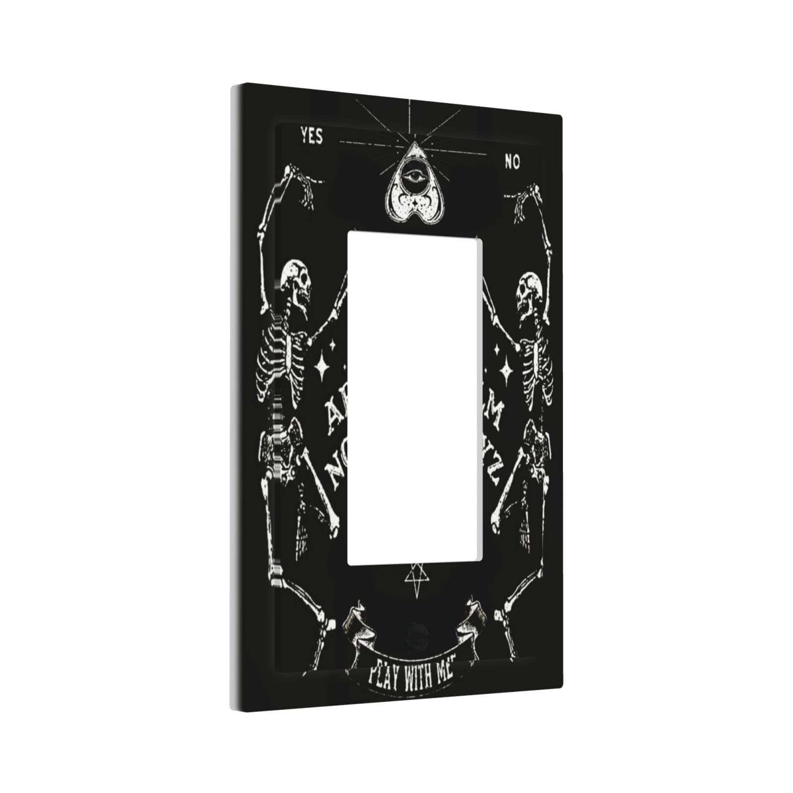 Black Witchy Ouija Goth Gothic Skeleton Skull 1-Gang Decora GFCI Device ...