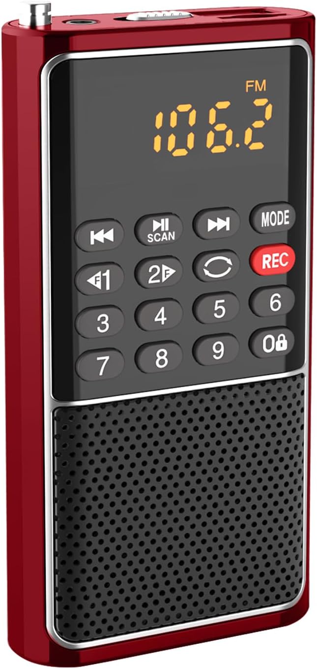 Amazon.com: BOESPATR Pocket Portable Radio Small FM Radio MP3 Walkman ...