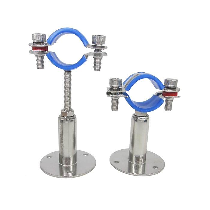 Buy Stainless Steel Wall Mount Ceiling Mount Pipe Supports, Adjustable ...