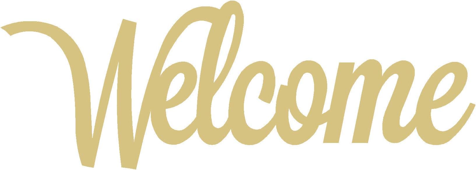 Amazon.com: Word Welcome Cutout Unfinished Wood Welcome Sign Front Door ...