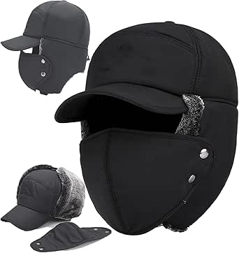 Amazon.com: XIRUJNFD Winter Essentials Warm Hat, 3 in 1 Mens Winter Hat ...