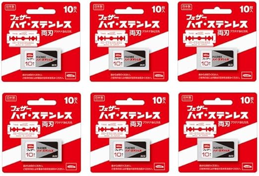 Amazon.co.jp: FEATHER ハイステンレス両刃 FH-10B 10枚入 ×6セット : ビューティー