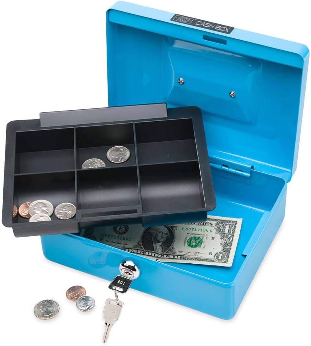 Amazon.com: HearthSong My First Business Kids' Metal Cash Lockbox with ...