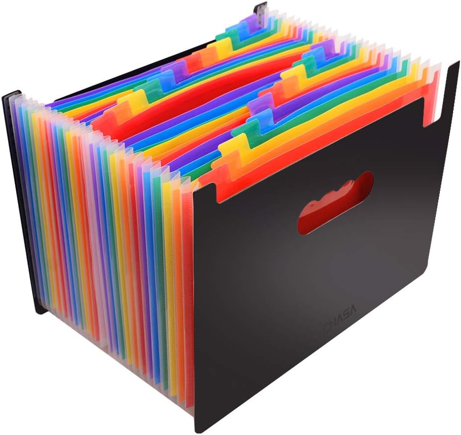 File Folder Organizer, CNASA Heavy Duty Expanding File Wallet with Tabs ...