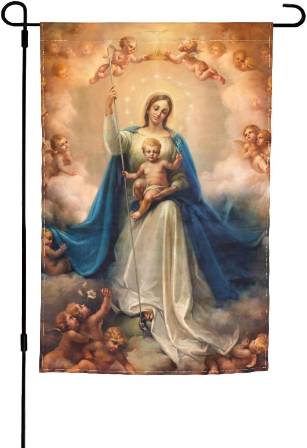 Amazon.com: Jesus Garden Flag 12 x 18 Inch Double Sided Welcome Floral ...