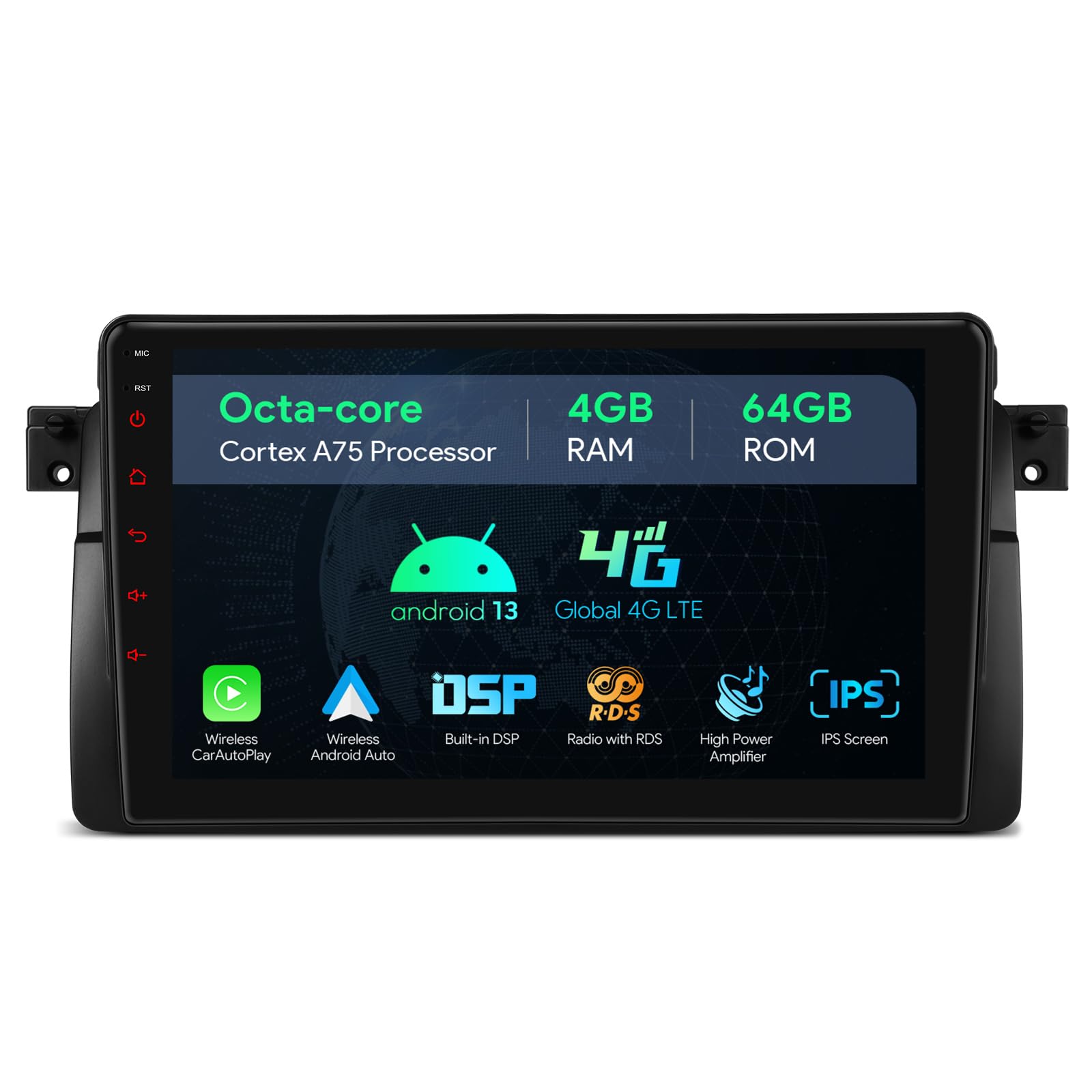 XTRONS 9-inch Android Car Stereo Bluetooth, Octa Core 4GB+64GB Car ...