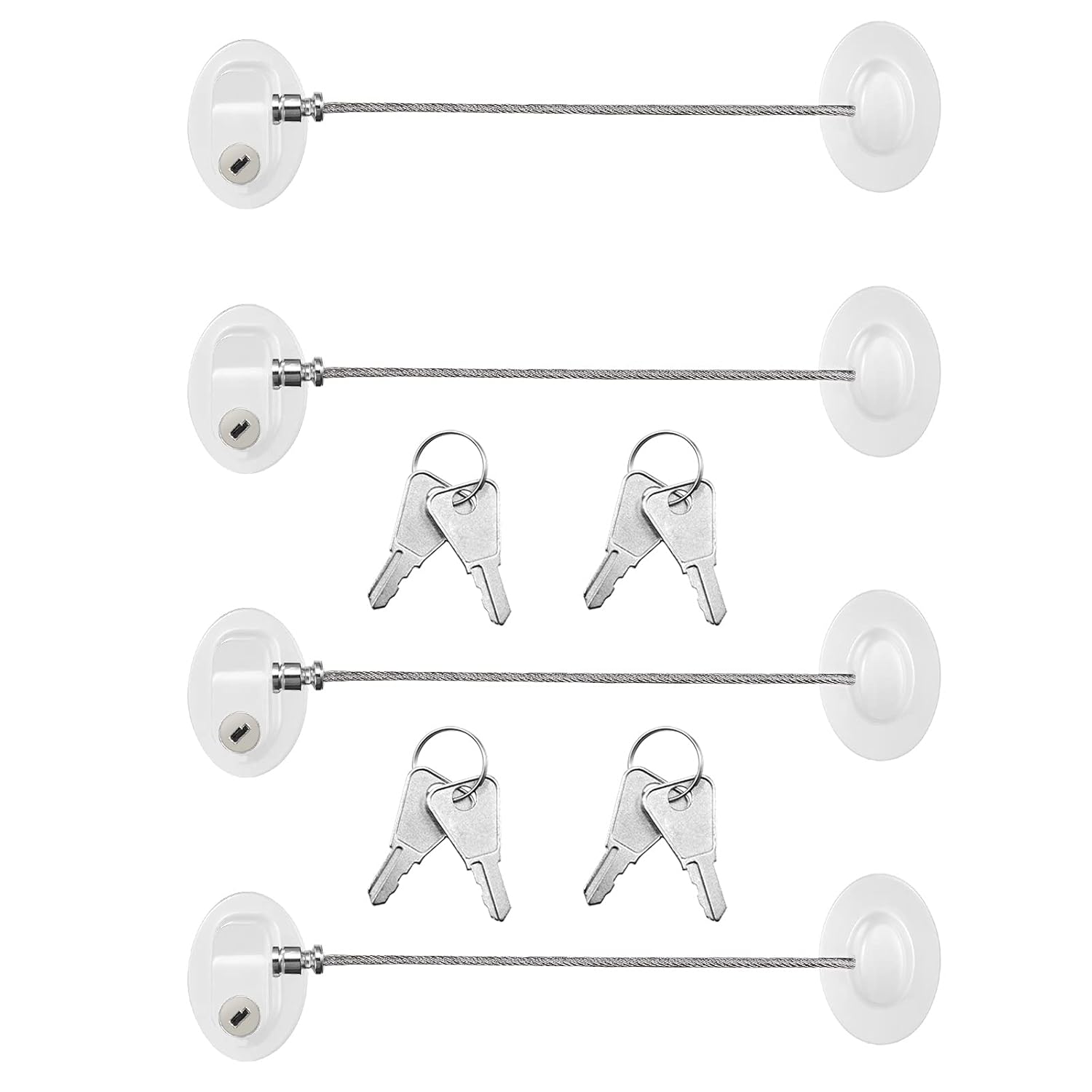 Amazon.com: Hotop 4 Pack Cabinet Locks with Keys Mini Fridge ...